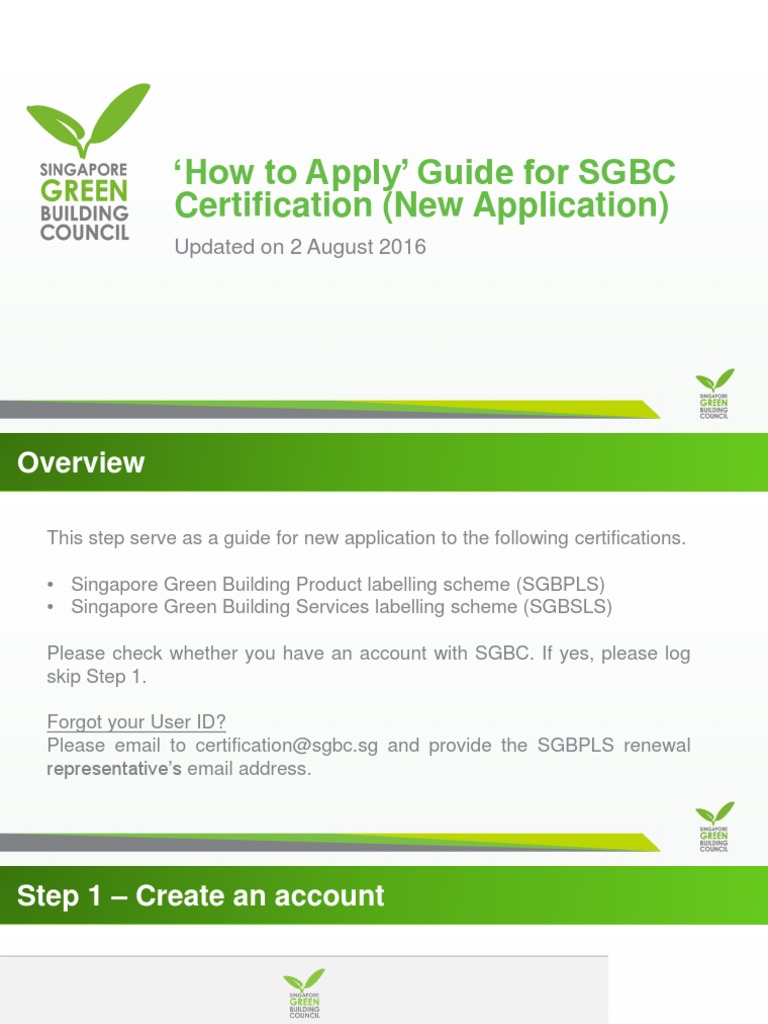 How To Apply' Guide For SGBC Certification (New Application) | PDF ...