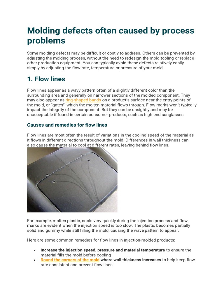 Preventing Common Molding Defects | PDF | Mold | Casting (Metalworking)