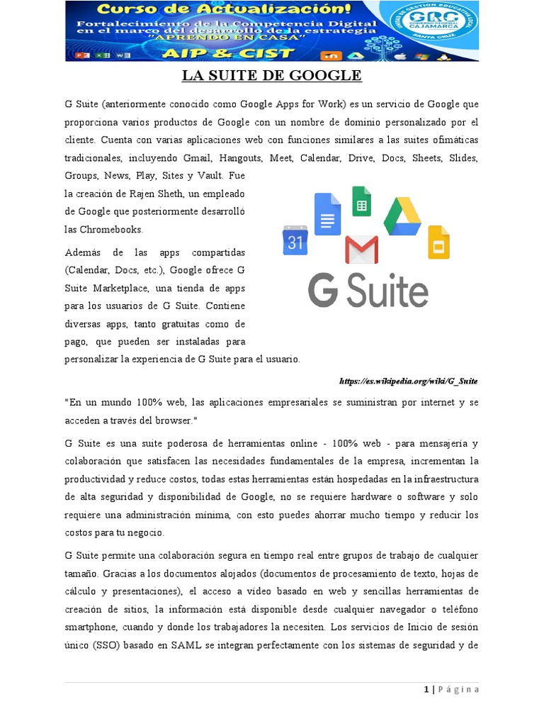 G Suite: Herramientas y Beneficios Empresariales | PDF | Comunicación ...