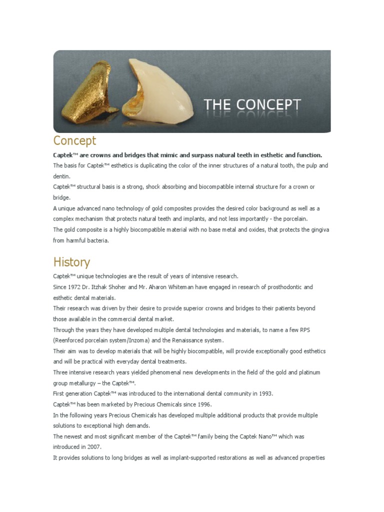 Concept: Captek™ Are Crowns and Bridges That Mimic and Surpass Natural ...