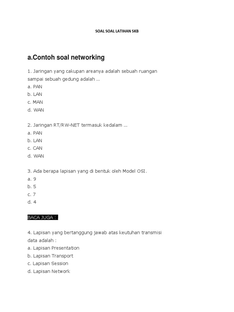 Soal Soal Latihan SKB | PDF