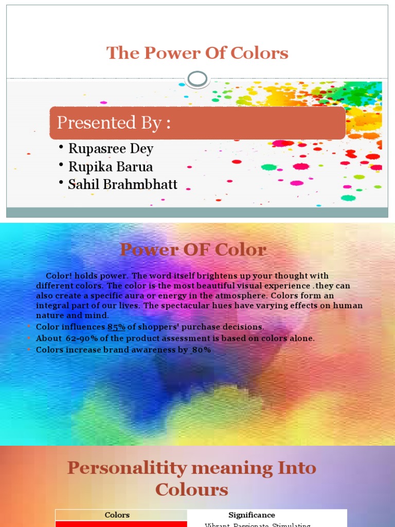 The Power of Colors: Presented by | PDF