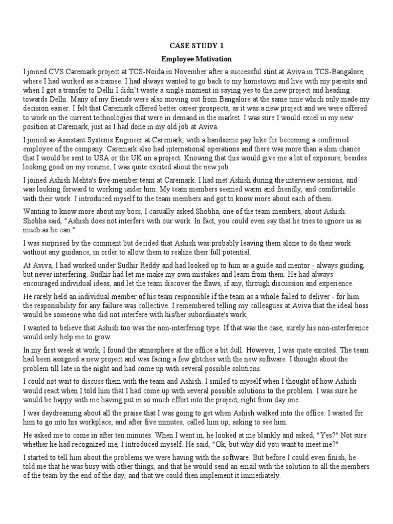 Case Study | PDF | Motivation | Motivational