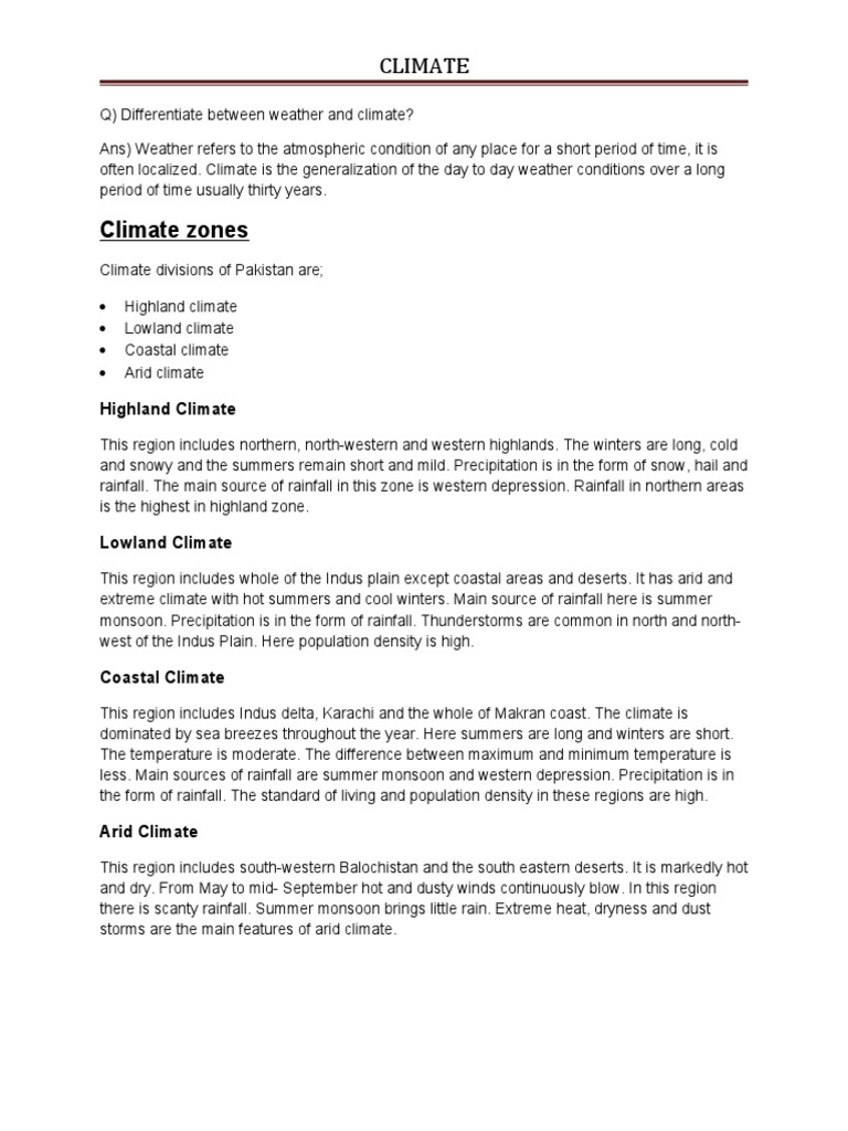 Climate | PDF | Monsoon | Climate