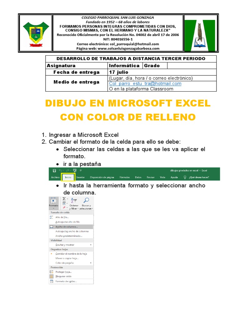 Dibujo en Excel Con Color de Relleno | PDF | Microsoft Excel | Software ...