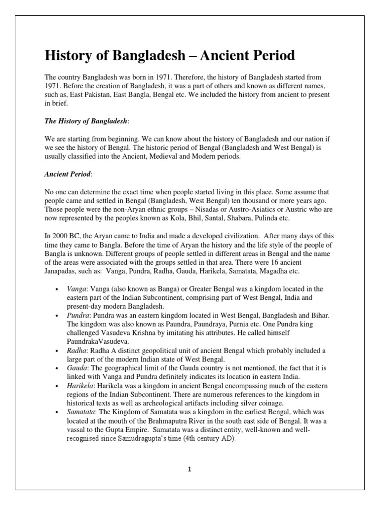 Ancient History of Bangladesh | PDF | Bangladesh | Bengal