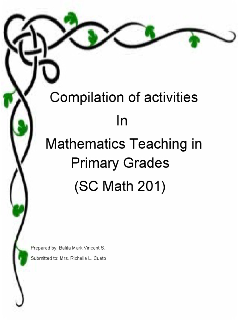 Compilation Of Activities In Mathematics Teaching In Primary Grades Sc
