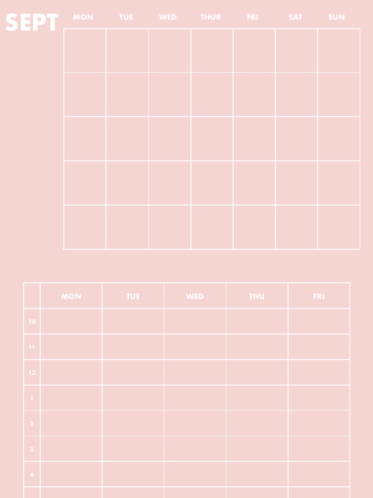 September Weekly Calendar Layout | PDF