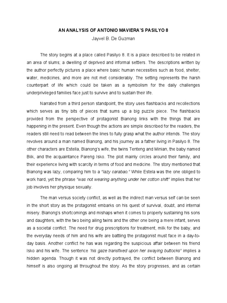 An Analysis of Pasilyo 8 | PDF | Narration