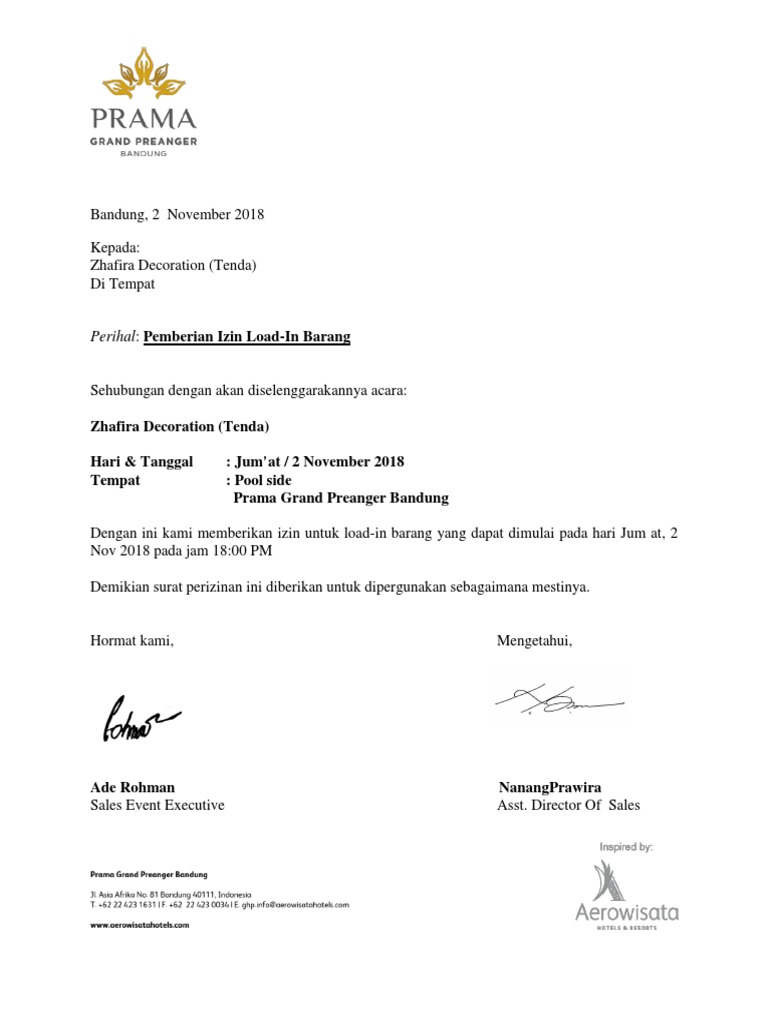 Contoh Surat Loading | PDF