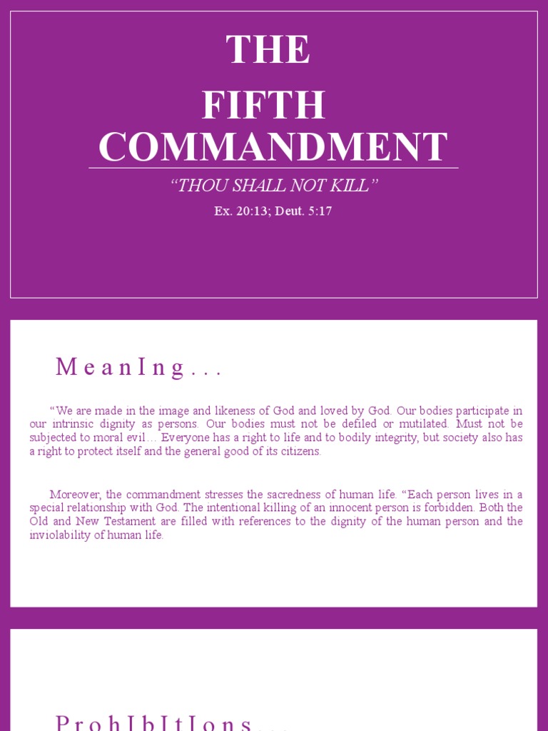 The Fifth Commandment | PDF | Punishments | Ten Commandments