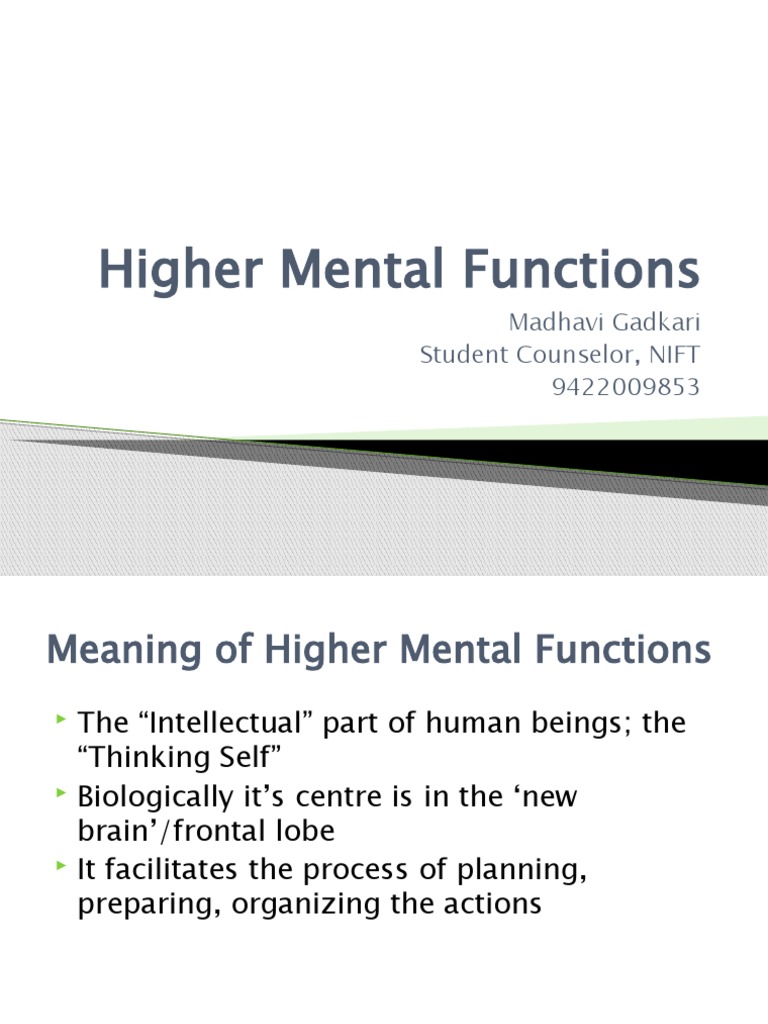 Higher Mental Functions | Download Free PDF | Attention | Memory