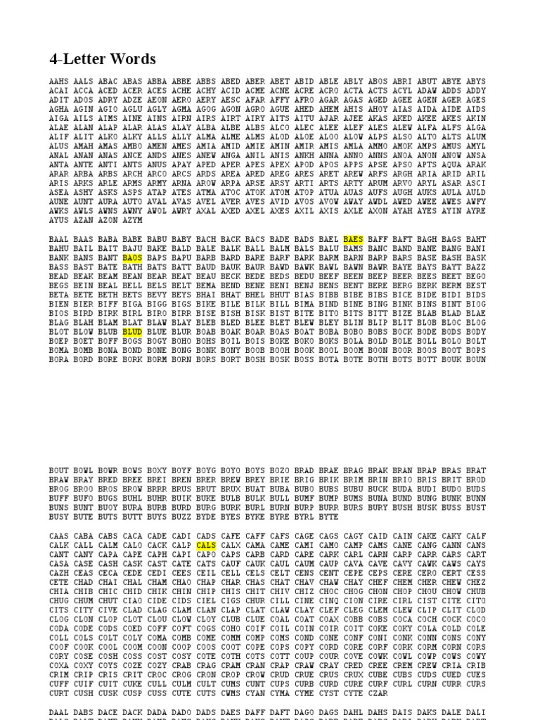 4-Letter Words | PDF