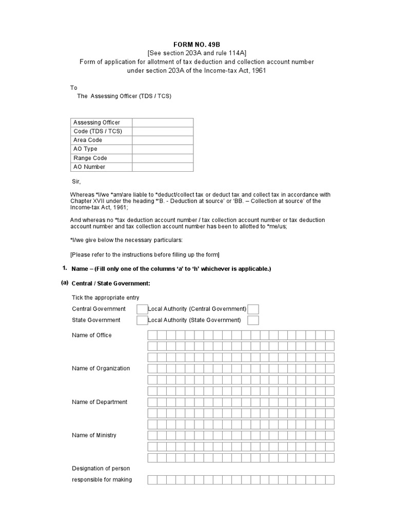 Form No 49B | PDF | Taxation | Taxes