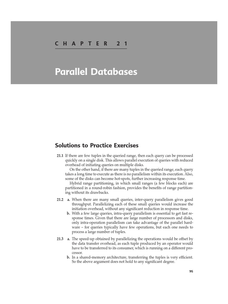 Parallel Databases: Solutions To Practice Exercises | Download Free PDF | Parallel Computing ...