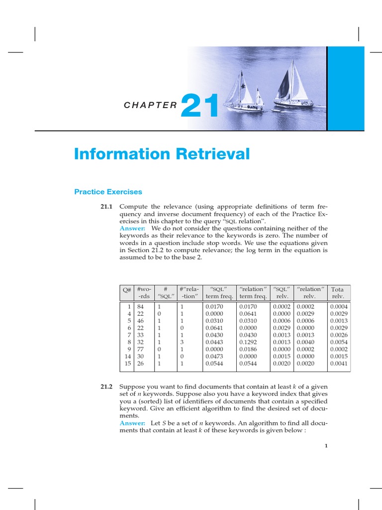 Information Retrieval: Practice Exercises | PDF | Search Engine Indexing | Information Retrieval