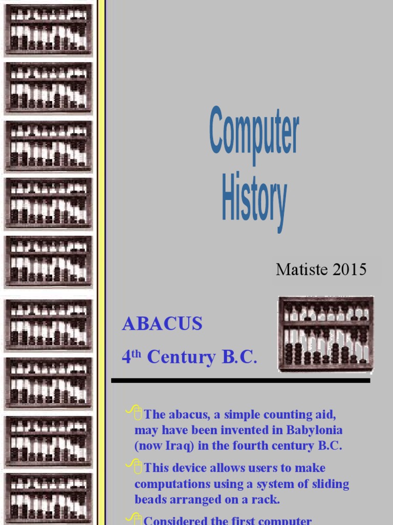History of Early Computing Devices | PDF | Macintosh | Personal Computers