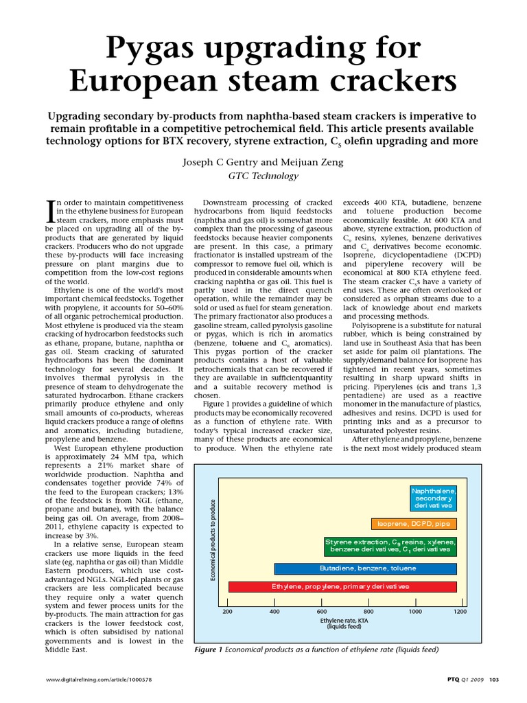 Pygas upgrading options for European steam crackers | PDF | Cracking ...