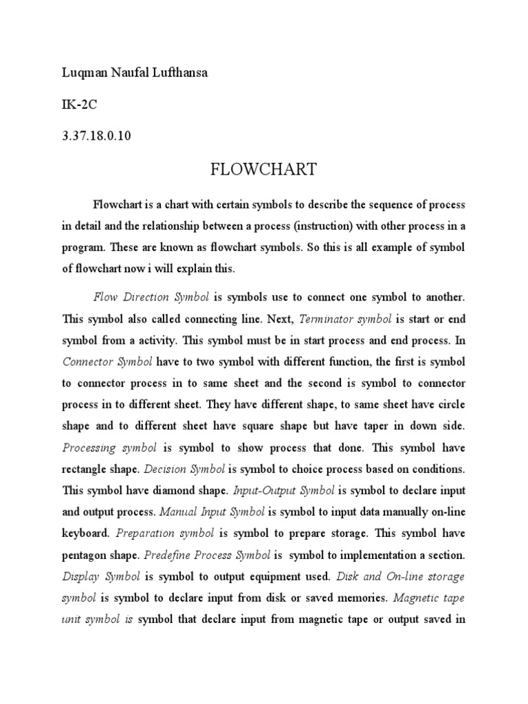 Flowchart: Luqman Naufal Lufthansa IK-2C 3.37.18.0.10 | PDF | Input ...