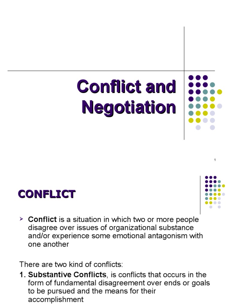 Conflict & Negotiation | Download Free PDF | Negotiation | Conflict Resolution
