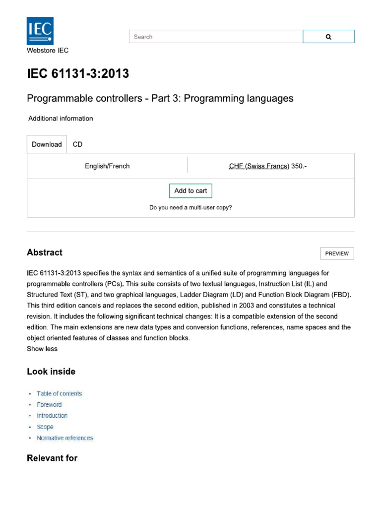 IEC 61131-3 - 2013-IEC Webstore-Water Automation, Water Management | PDF