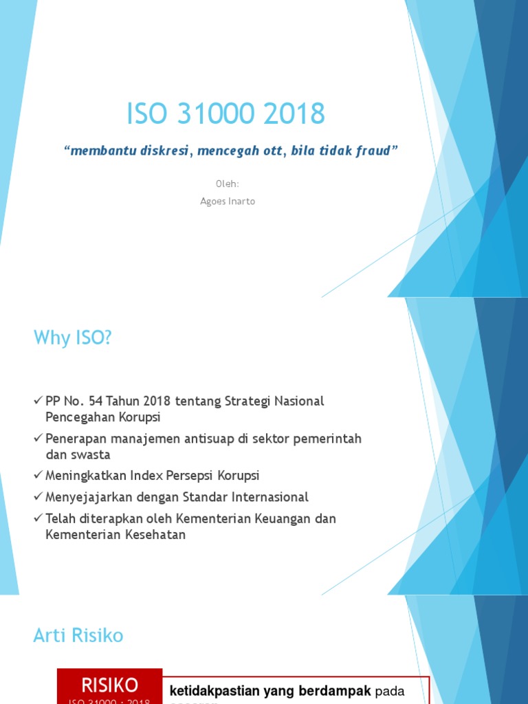 Manajemen Risiko Berdasarkan ISO 31000:2018 | PDF