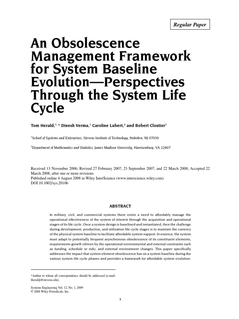 An Obsolescence Management Framework | PDF | Product Lifecycle | System