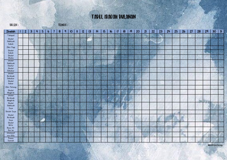 Jadwal Ibadah Bulanan Lengkap | PDF