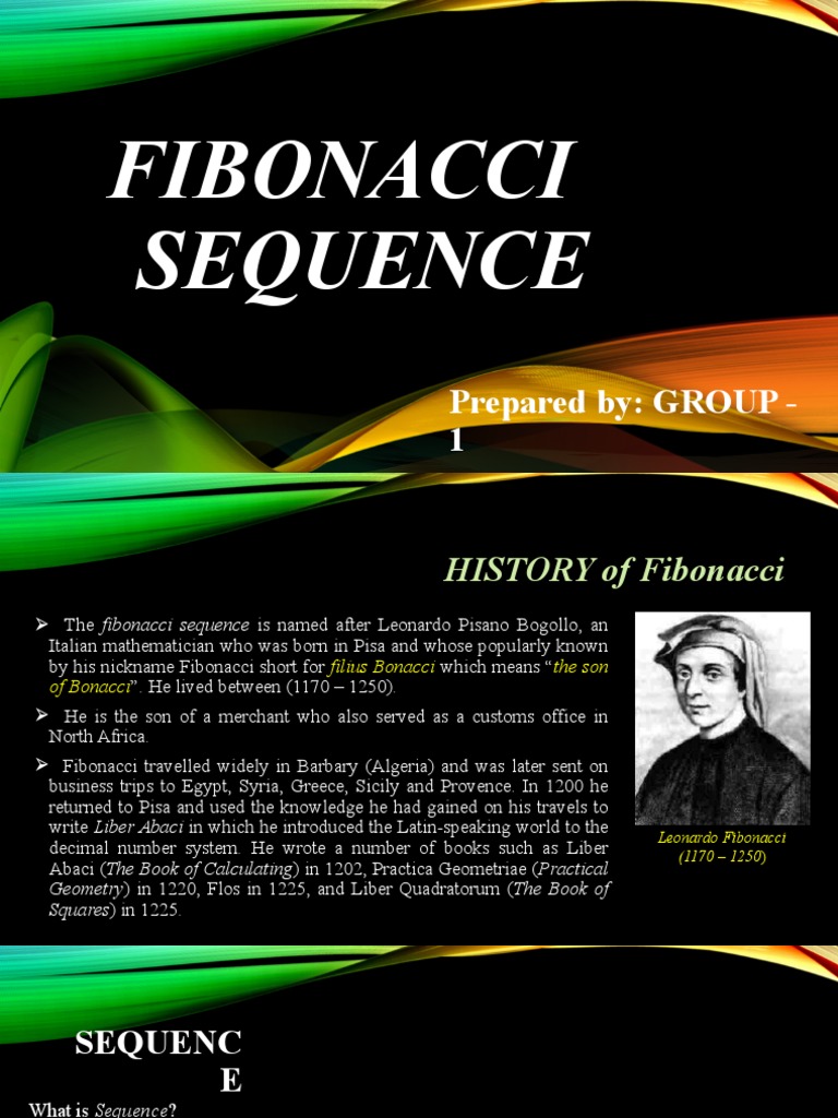 Fibonacci Sequence: Prepared By: GROUP - 1 | Download Free PDF ...