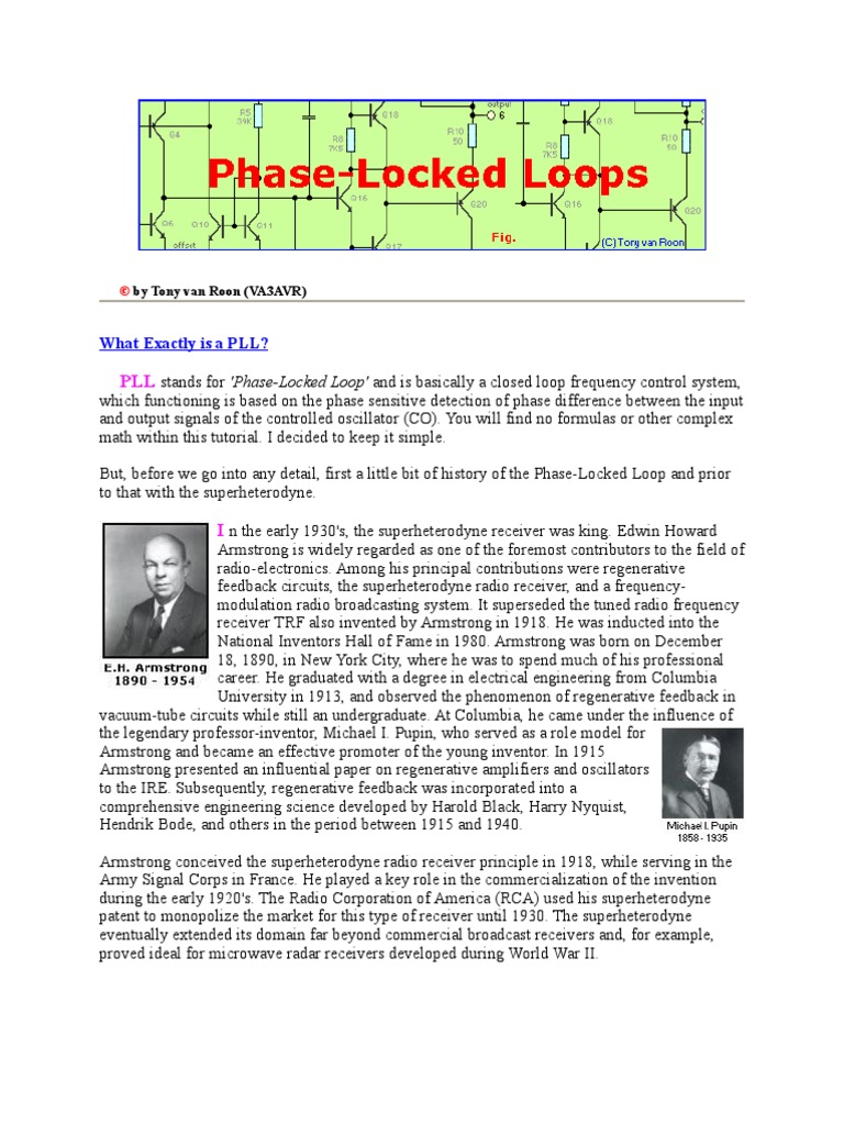 Phase Lock Loop | PDF | Detector (Radio) | Telecommunications Engineering