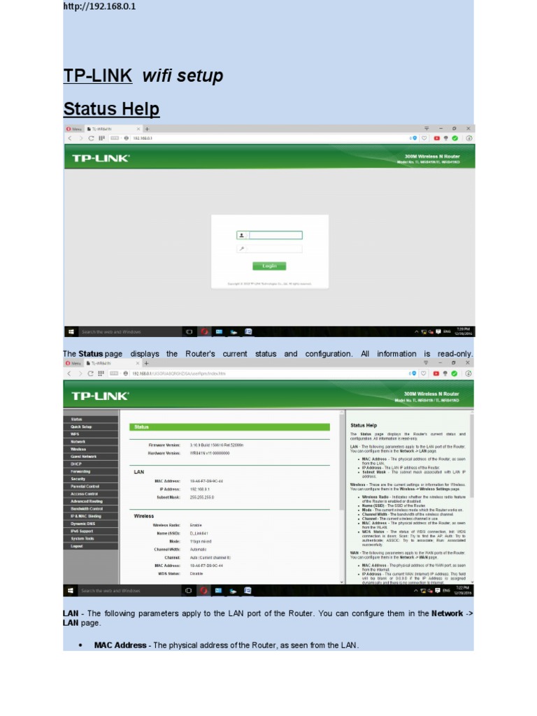 TP-Link Router Settings | PDF | Ip Address | Port (Computer Networking)
