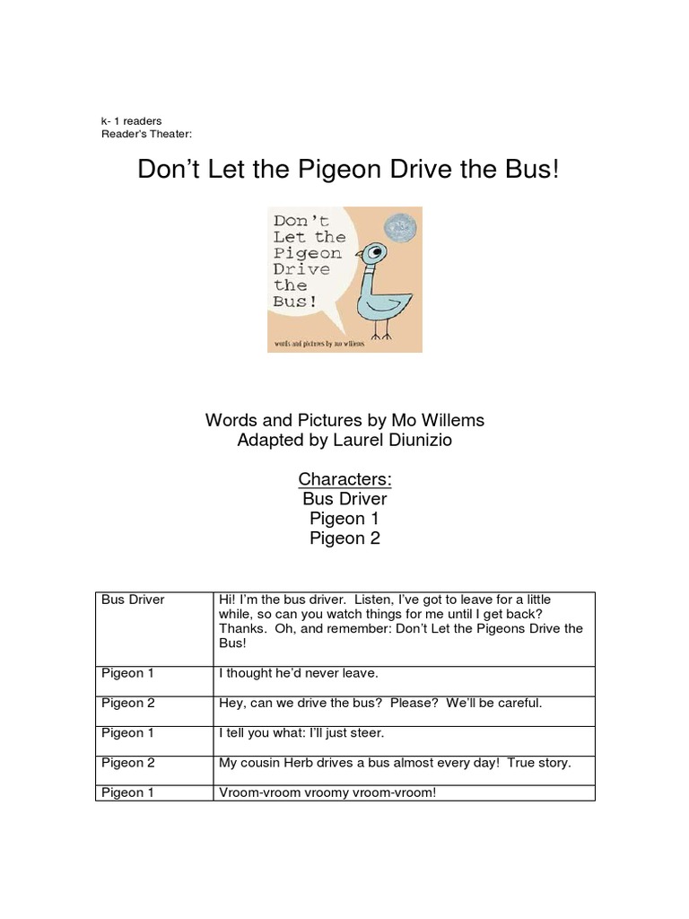 Don't Let The Pigeon Drive The Bus! | PDF