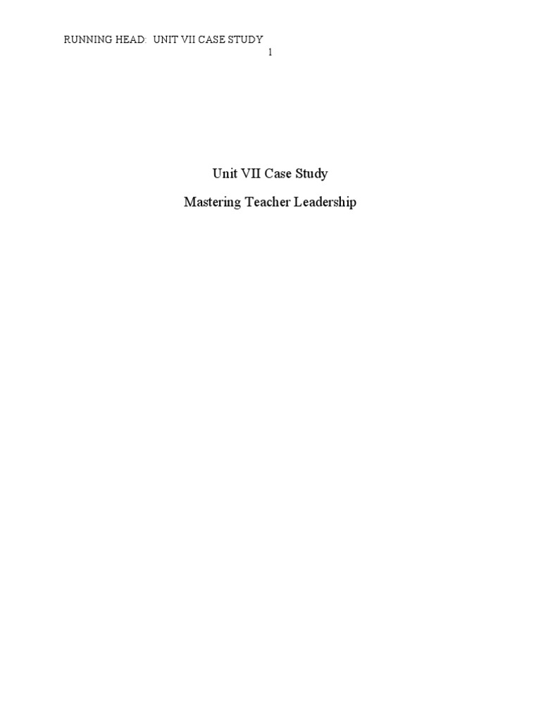 Case Study Mastering Teacher Leadership | PDF | Survey Methodology ...