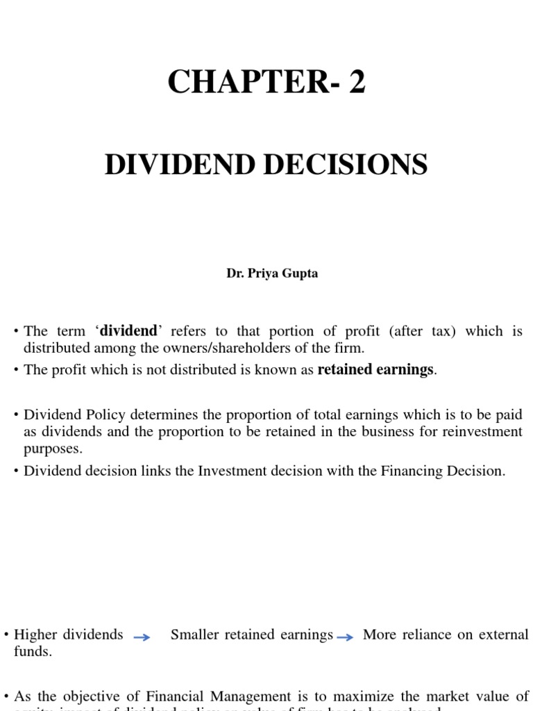 Chapter 2 Dividend Decisions Pdf Share Repurchase Dividend