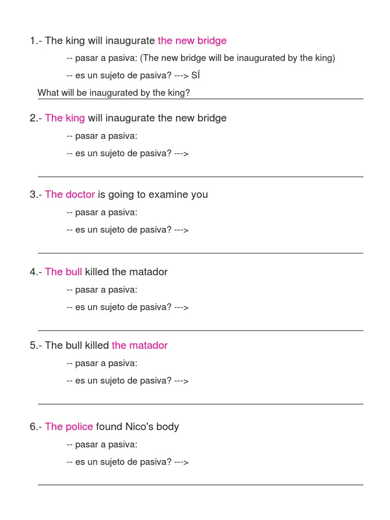 Passive Voice Exercises and Examples | PDF
