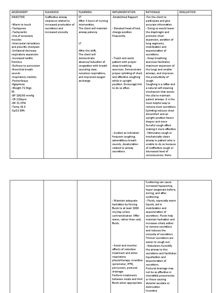 NCP Format | PDF | Breathing | Respiratory System