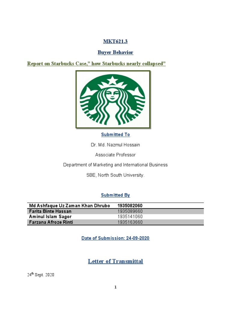 With Table of Contents Starbucks Merged Report | PDF | Starbucks ...