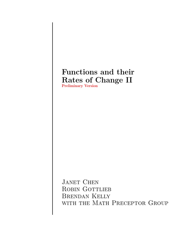 Functions and Their Rates of Change | PDF | Derivative | Function ...