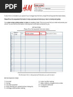 H&M Return Form | PDF