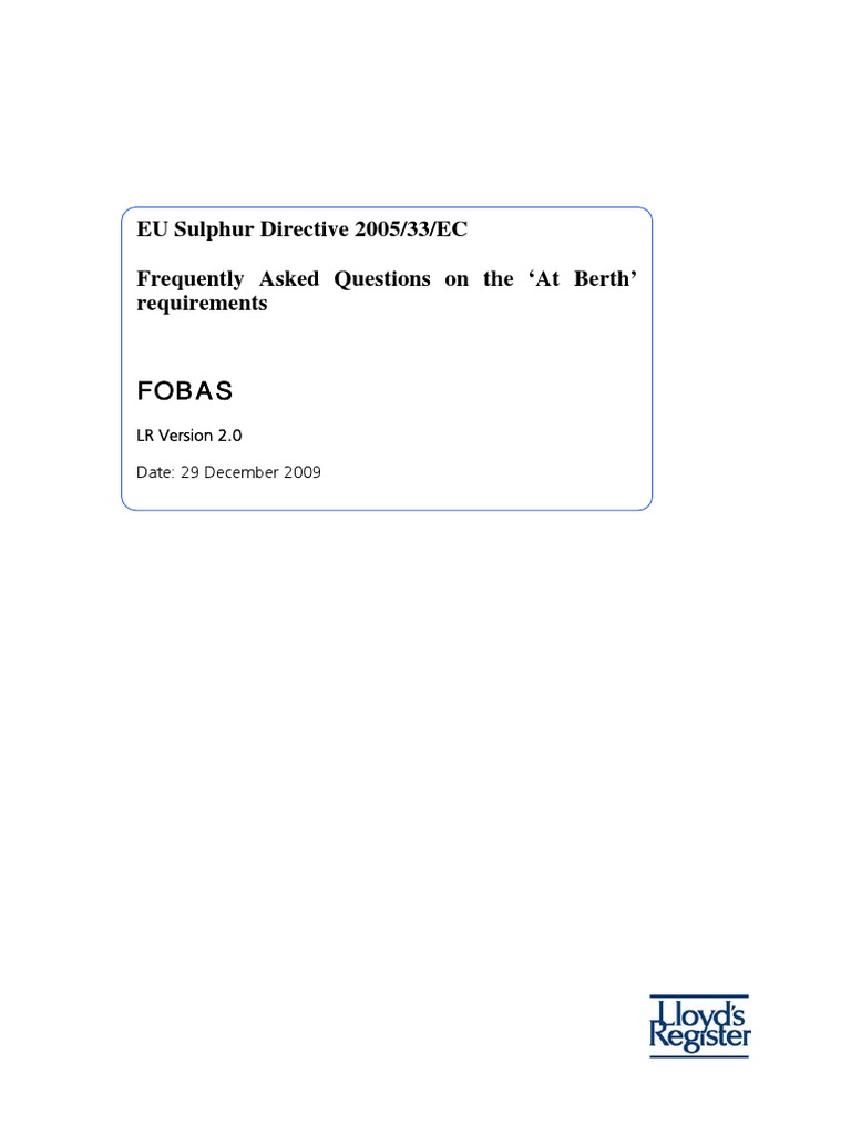 At-Berth-Faq-Final - v2 - by FOBAS | PDF | Fuel Oil | Marine Propulsion