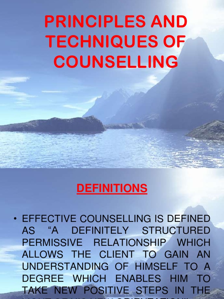 Counselling Principles for Nursing Students | PDF | Psychotherapy | Nursing