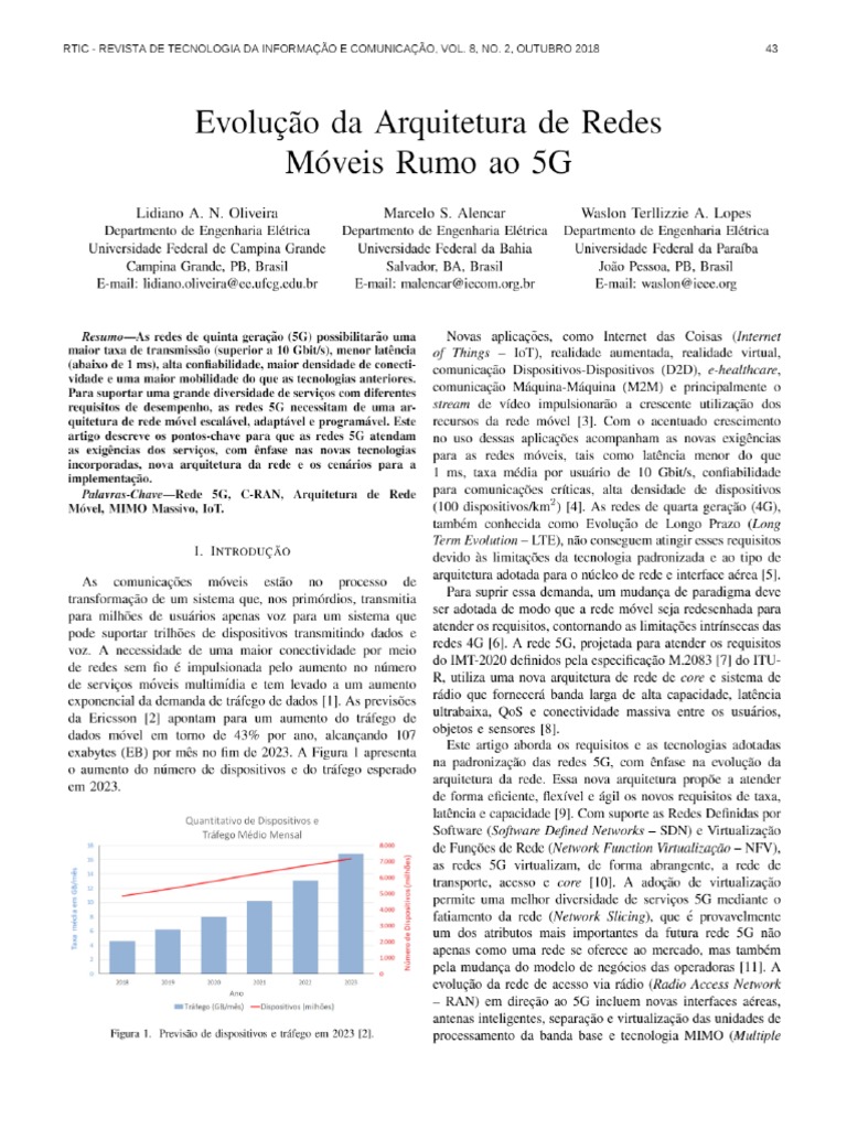 Evolução Da Arquitetura de Redes Móveis Rumo Ao 5G | PDF