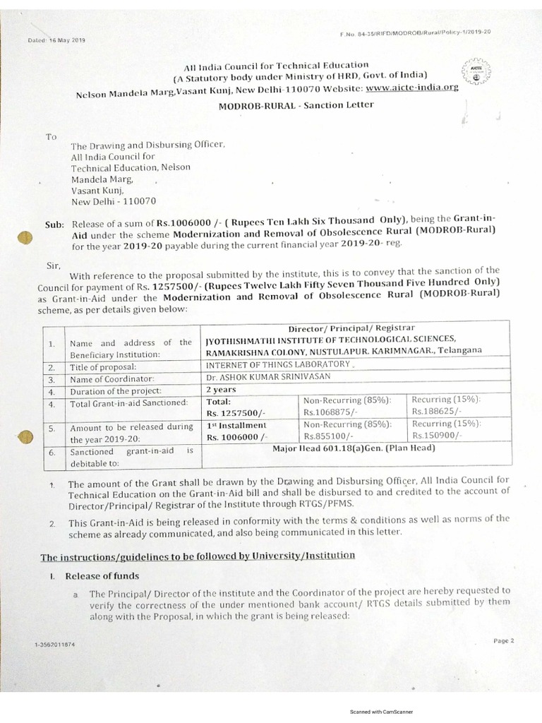IoT Lab Modrob Sanction Letter | PDF