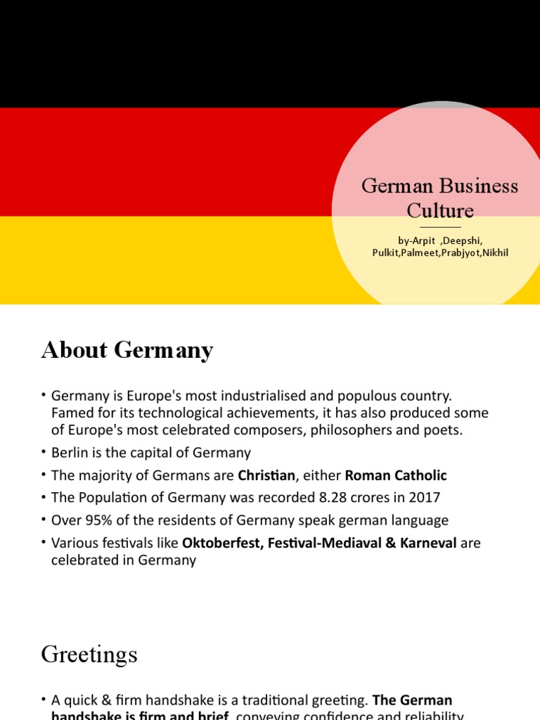 Cultural Insights into the German Business Environment: Conventions ...