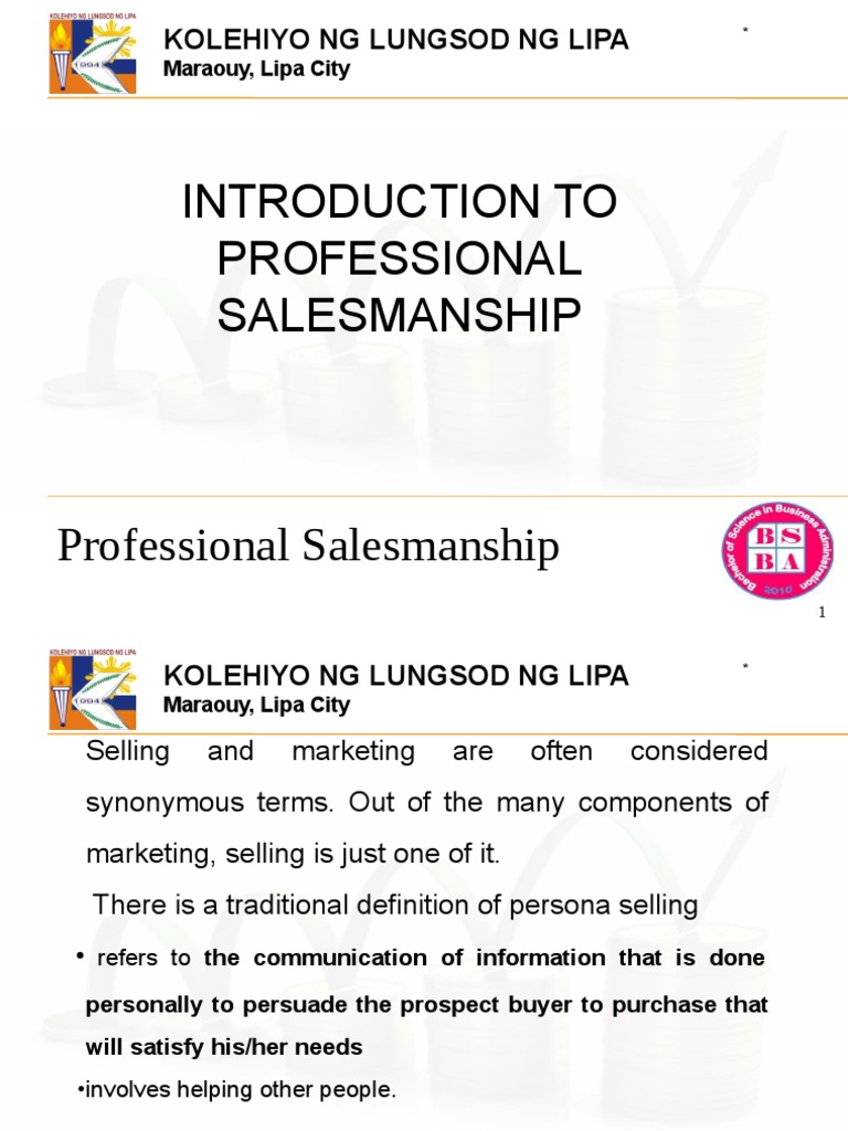 An Introduction to the Concept of Salesmanship: Defining the Role and ...
