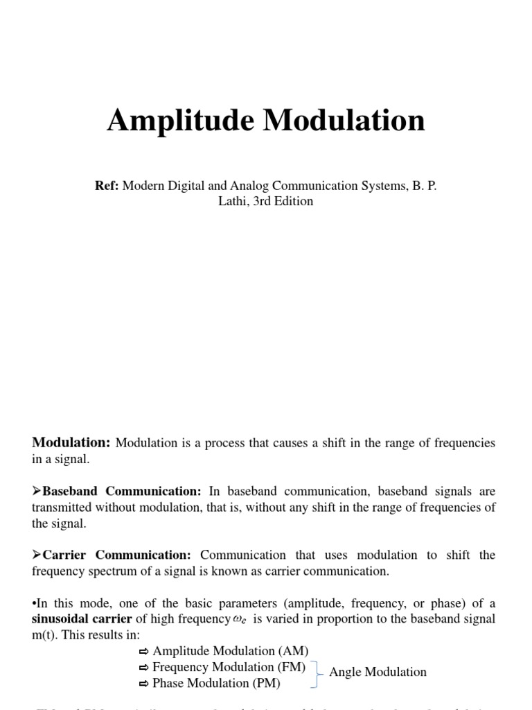 Understanding Amplitude Modulation Techniques | PDF | Modulation ...