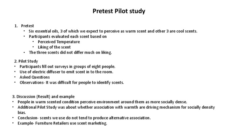 Pretest Pilot Study | PDF