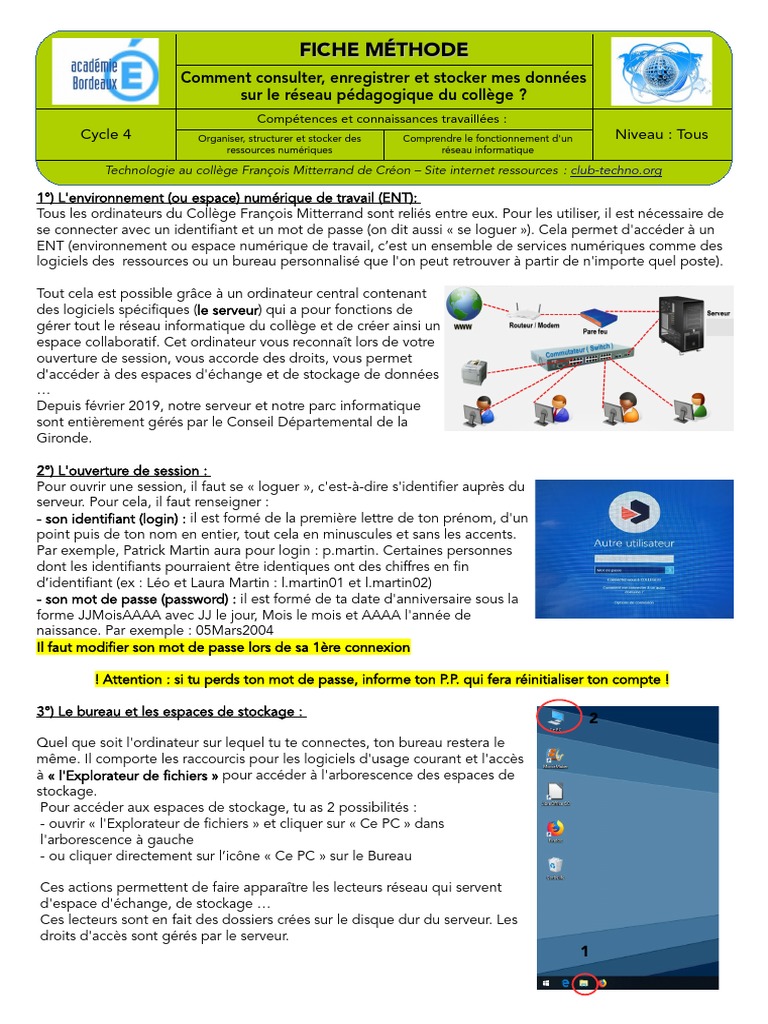 Fiche Méthode Réseau PDF | Descargar gratis PDF | Serveur (Informatique) | Fichier informatique