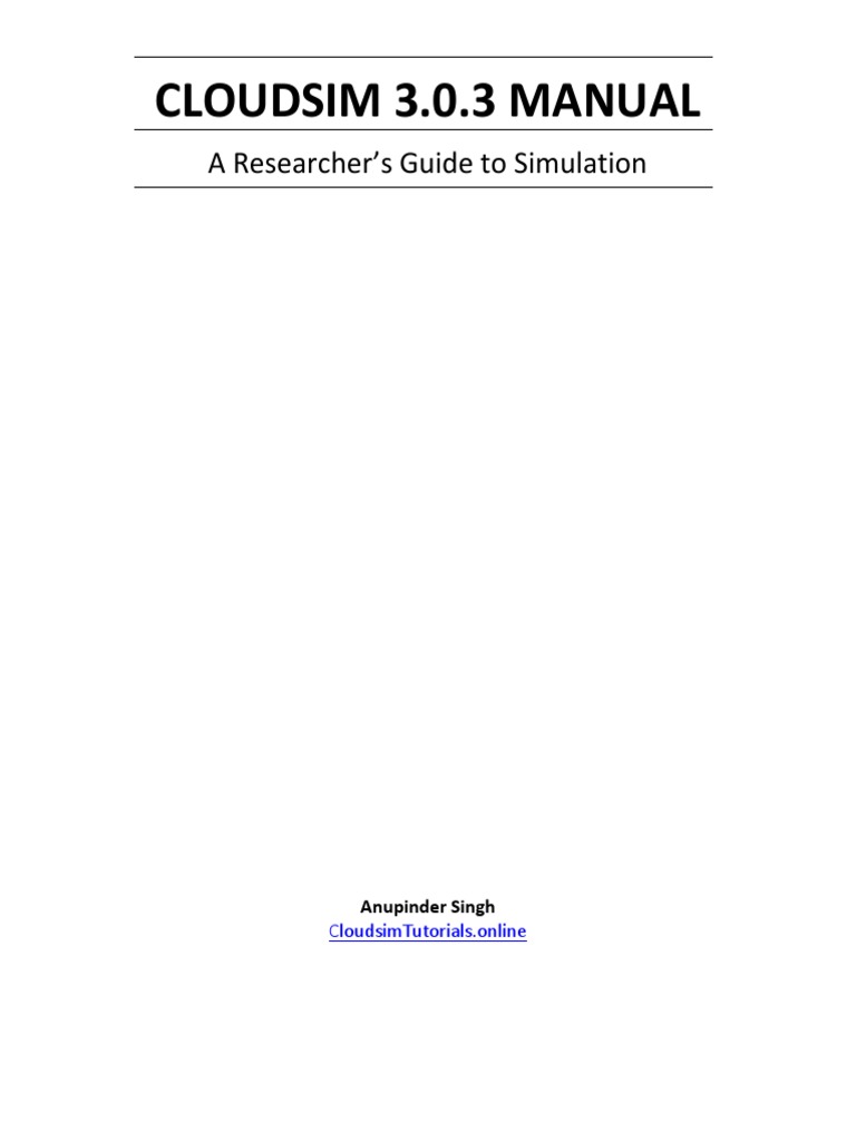 Cloudsim 3.0.3 Manual | PDF | Cloud Computing | Virtual Machine