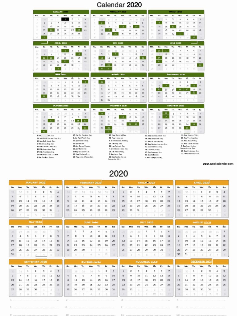 2020 Calendar PDF | Download Free PDF | Observances | Holidays